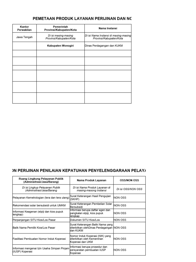 Form Data Produk Layanan 2024 | PDF
