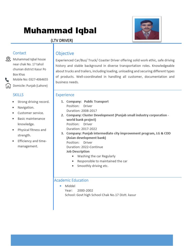 Muhammad Iqbal CV | PDF | Career & Growth | Technology & Engineering