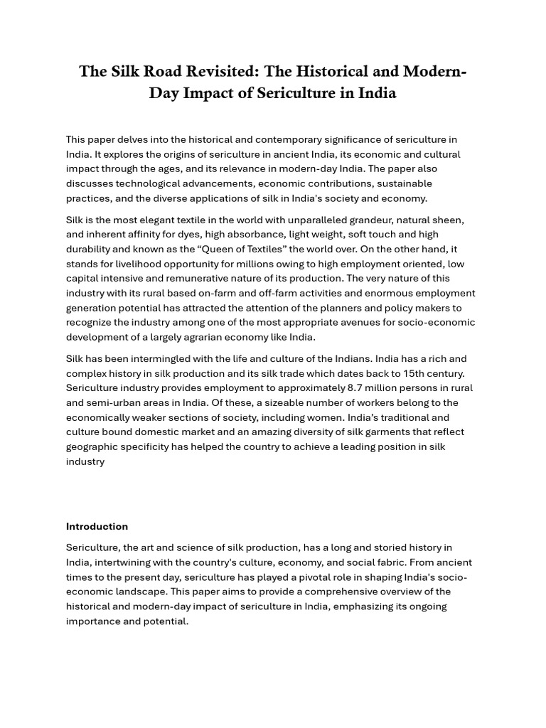 The Silk Road Revisited | PDF | Silk | Agriculture