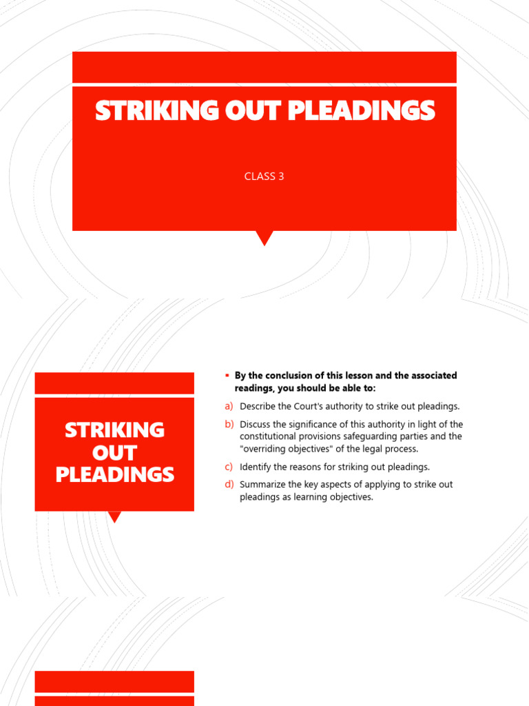 Striking Out Pleadings | PDF | Pleading | Lawsuit