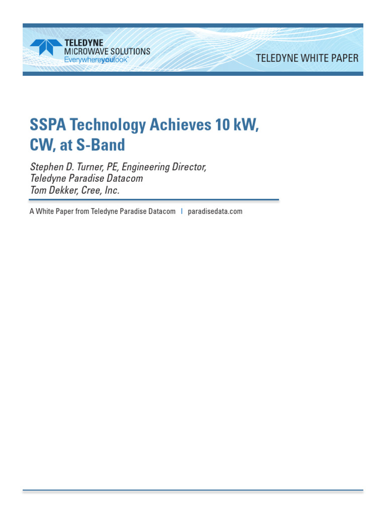 S Band Sspa Pdf Amplifier Transistor