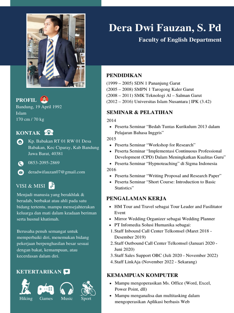 CV Dera Dwi Fauzan | PDF | Karier & Perkembangan