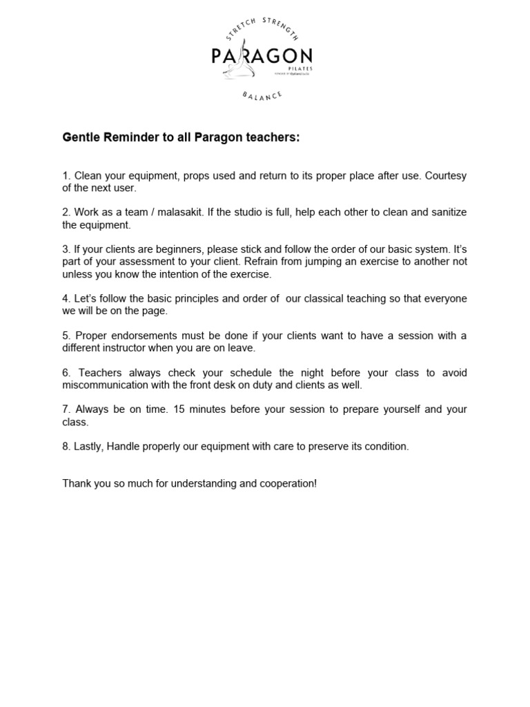 Reminders For Instructors | PDF