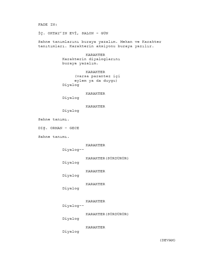 Amerikan-Format-Senaryo-Sablonu-Word | PDF