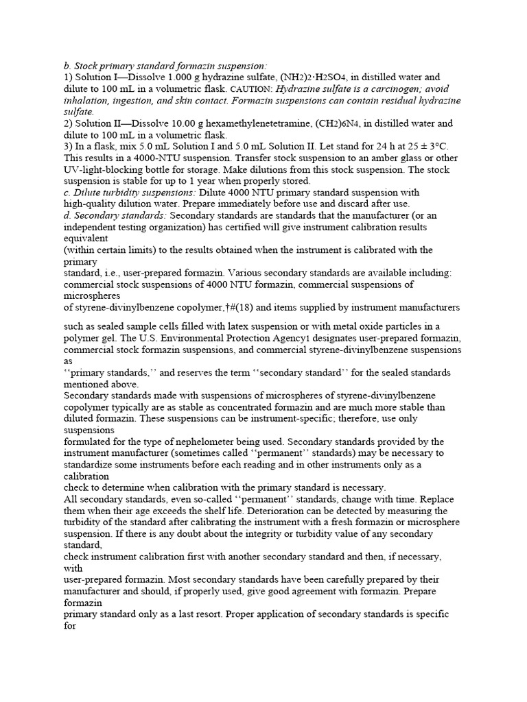 2 2 2 4 Caution | PDF | Calibration | Suspension (Chemistry)