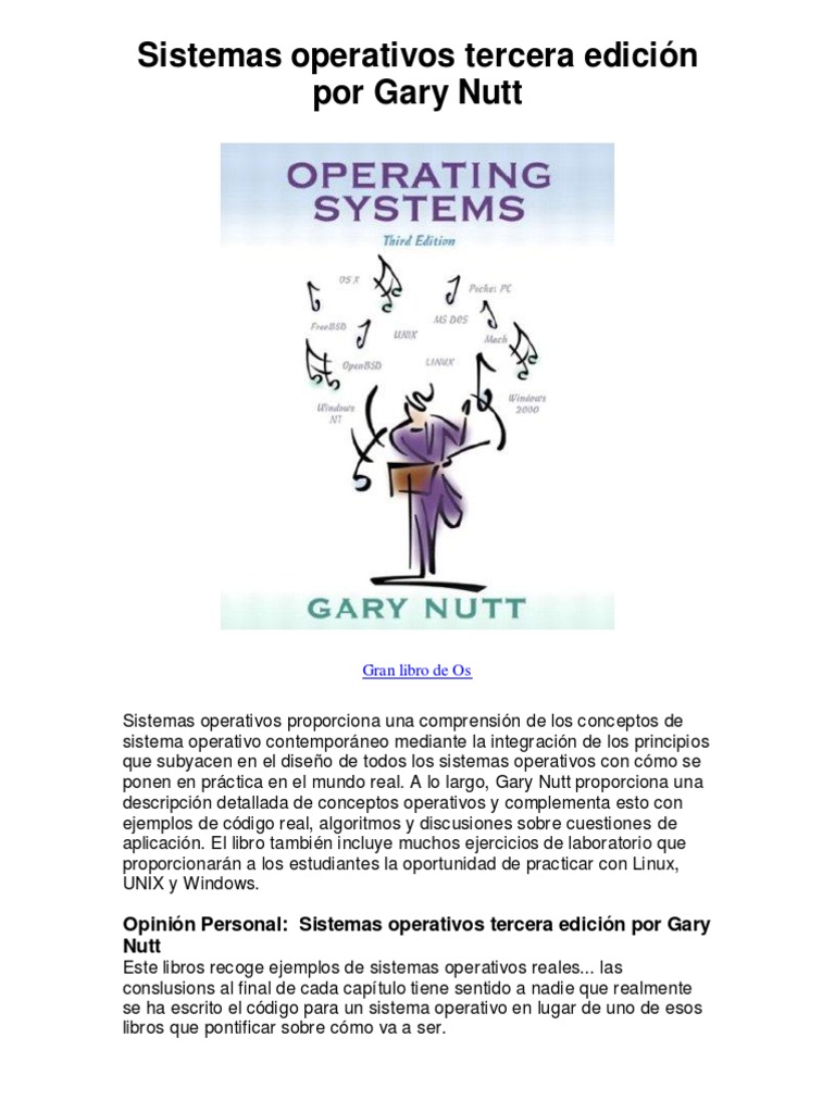 Sistemas Operativos Tercera Edición Por Gary Nutt - Averigüe Por Qué Me ...