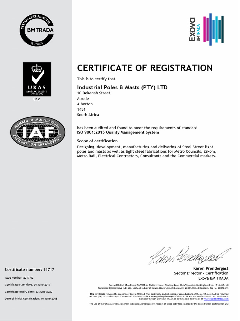 ISO 9001-2015 Certificate (BM Trada) | PDF | Iso 9000
