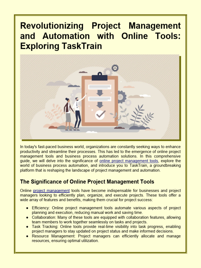 TaskTrain: Transforming Project Management | PDF | Automation | Customer Relationship Management