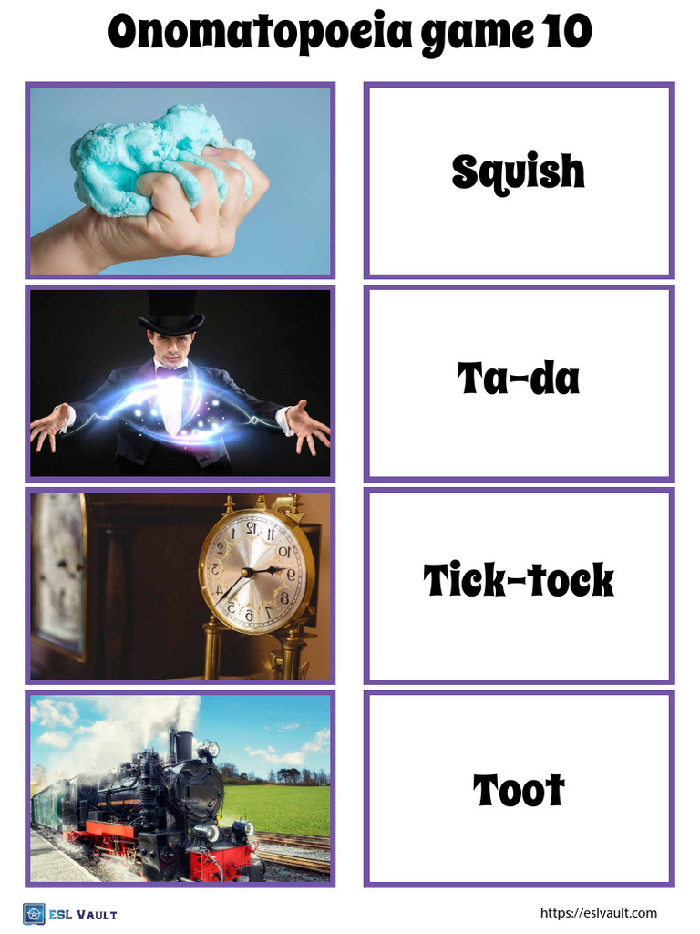 Onomatopoeia Activity 10 | PDF