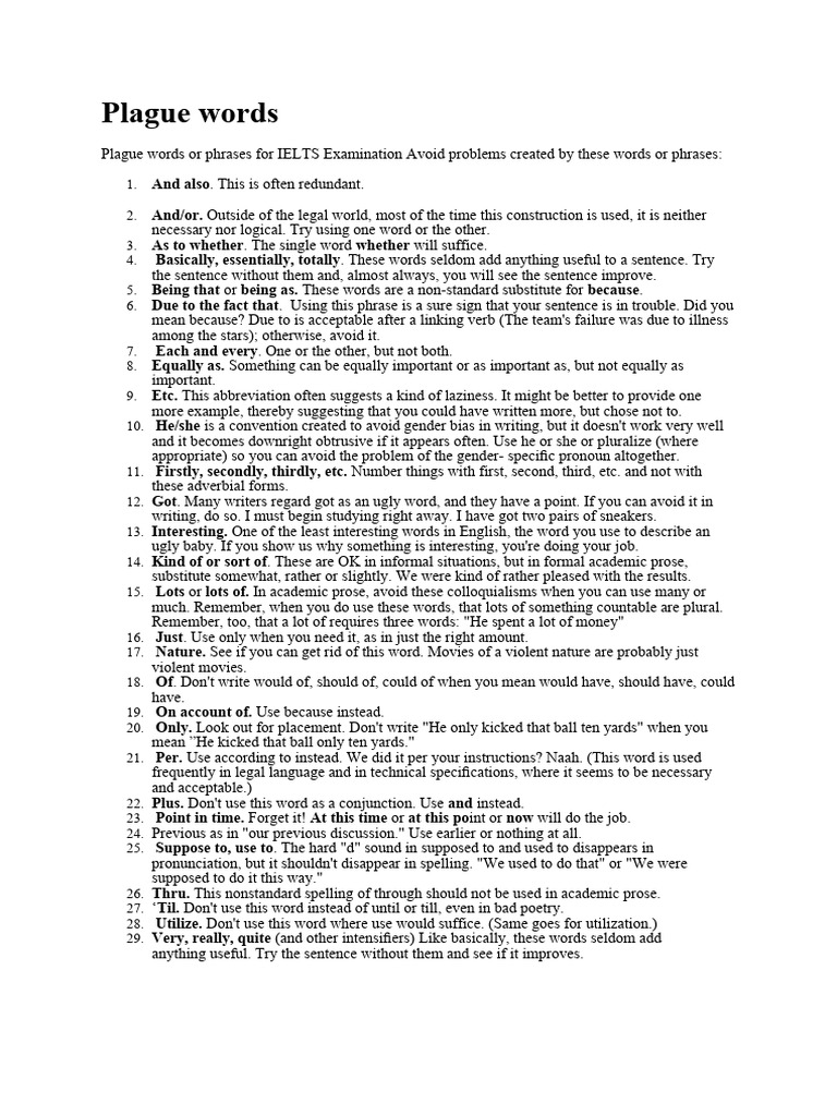 Plague words | Download Free PDF | Grammatical Gender | Word