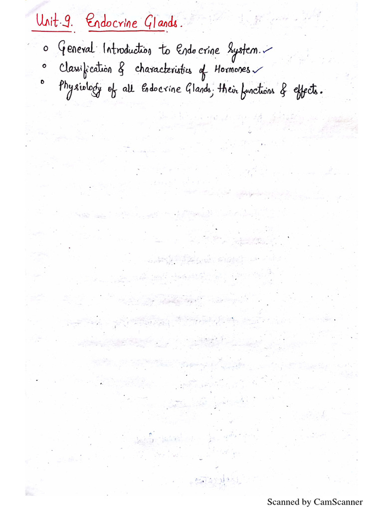 ENDOCRINE GLANDS - (KS Modern) - Handwritten Notes | PDF