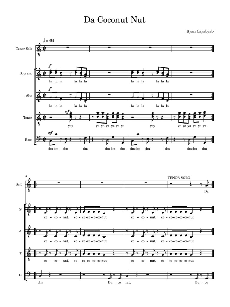 Da Coconut Nut | PDF | Choral Music | Elements Of Music