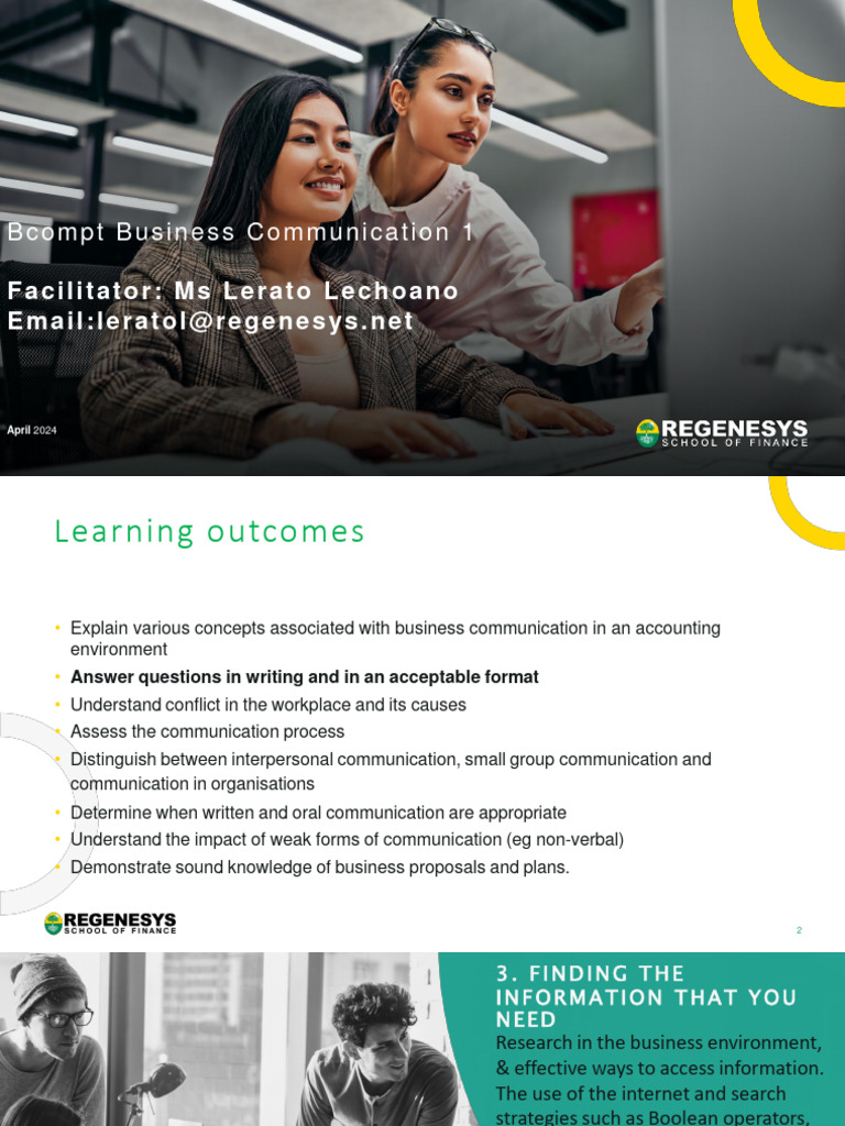 Finding The Information That You Need Written Communication | PDF ...