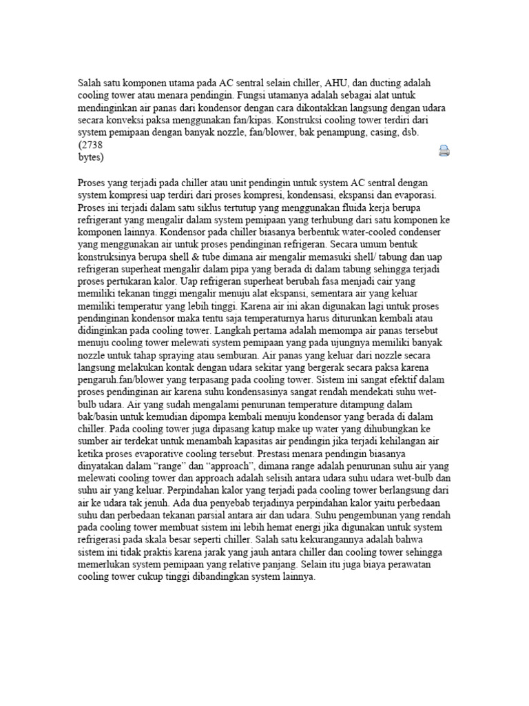 Salah Satu Komponen Utama Pada AC Sentral Selain Chiller | PDF ...