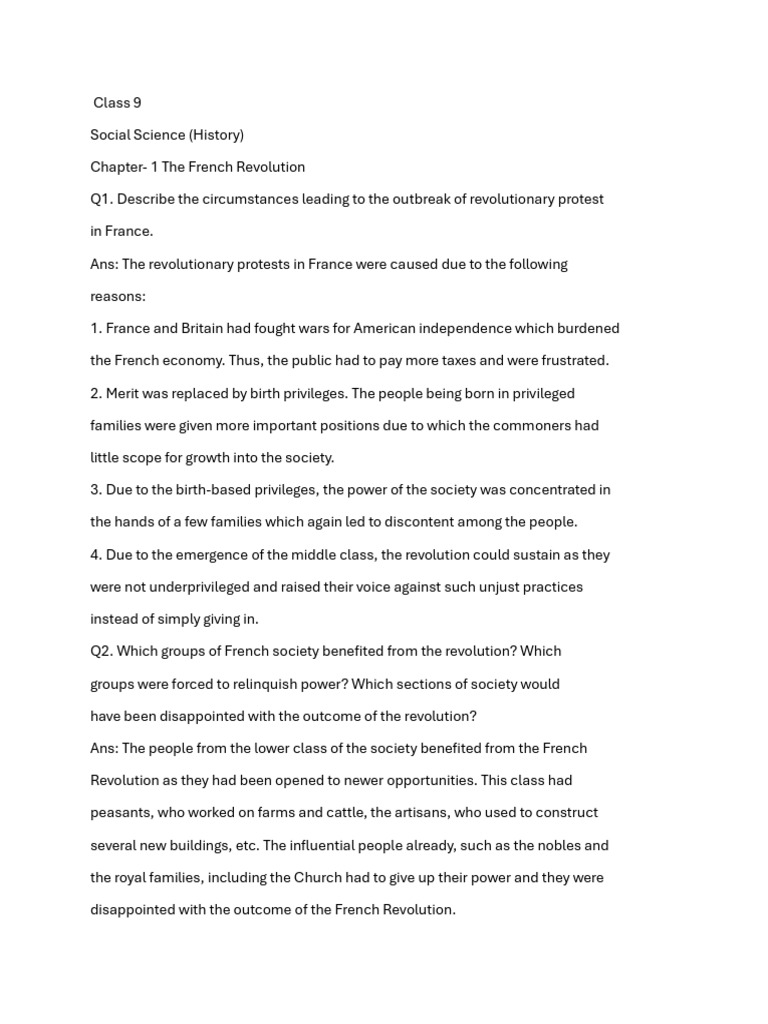 Grade 9 French Revolution | PDF | Democracy | Political Ideologies