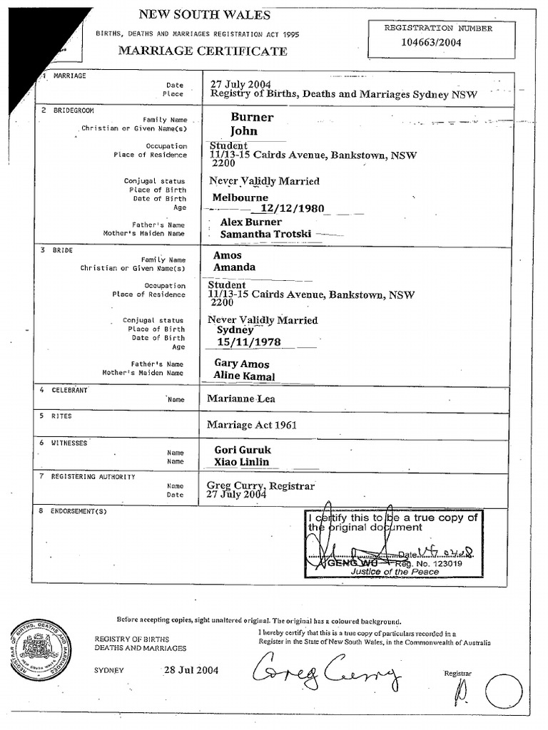 Marriage Certificate | PDF