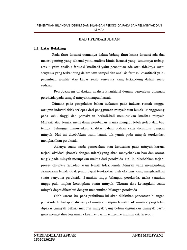 Bilangan Peroksida Dilla | PDF