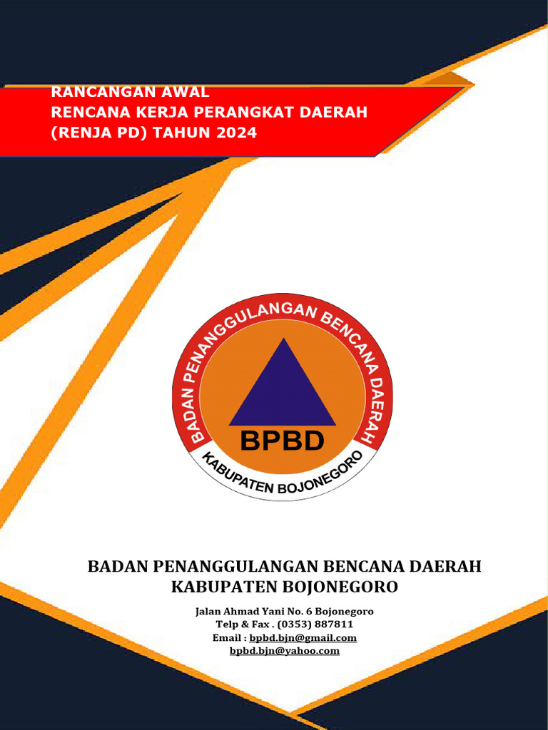 Cover Rancangan Renja 2024 | PDF | Pengelolaan Keuangan & Uang