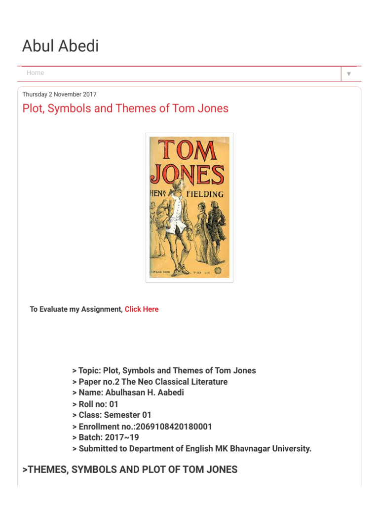 Plot, Symbols and Themes of Tom Jones | PDF