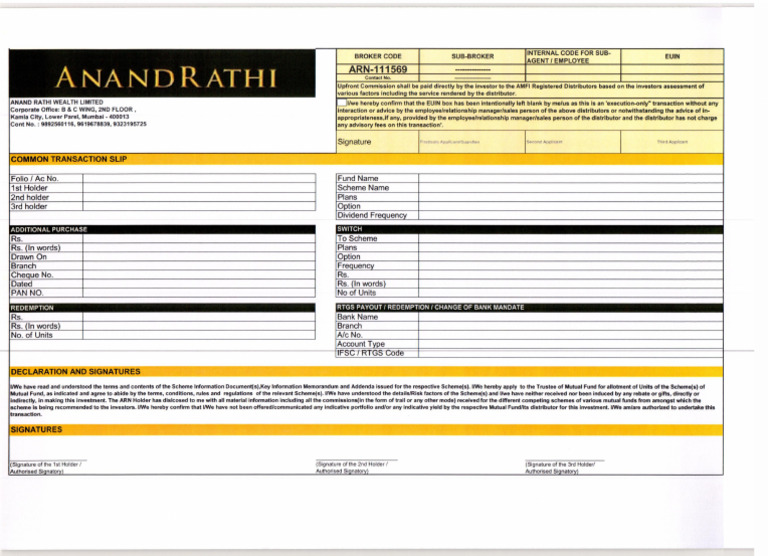 Common Transaction Slip - 2024 | PDF