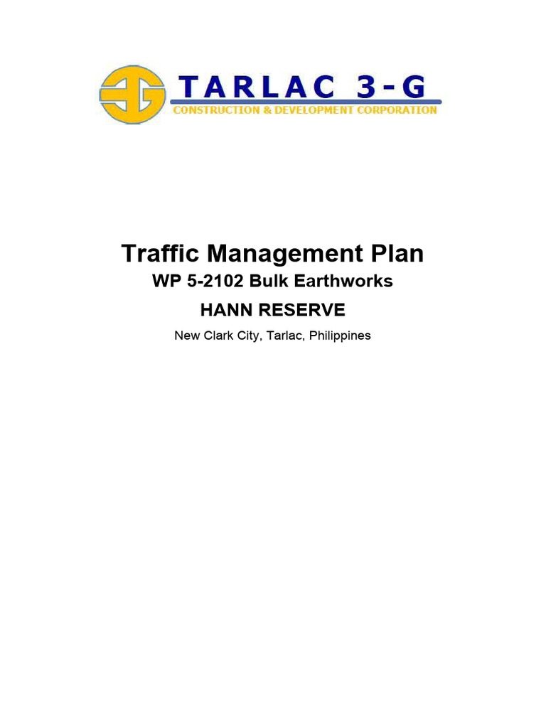 Traffic Management Plan Rev. 1 | PDF | Traffic | Truck