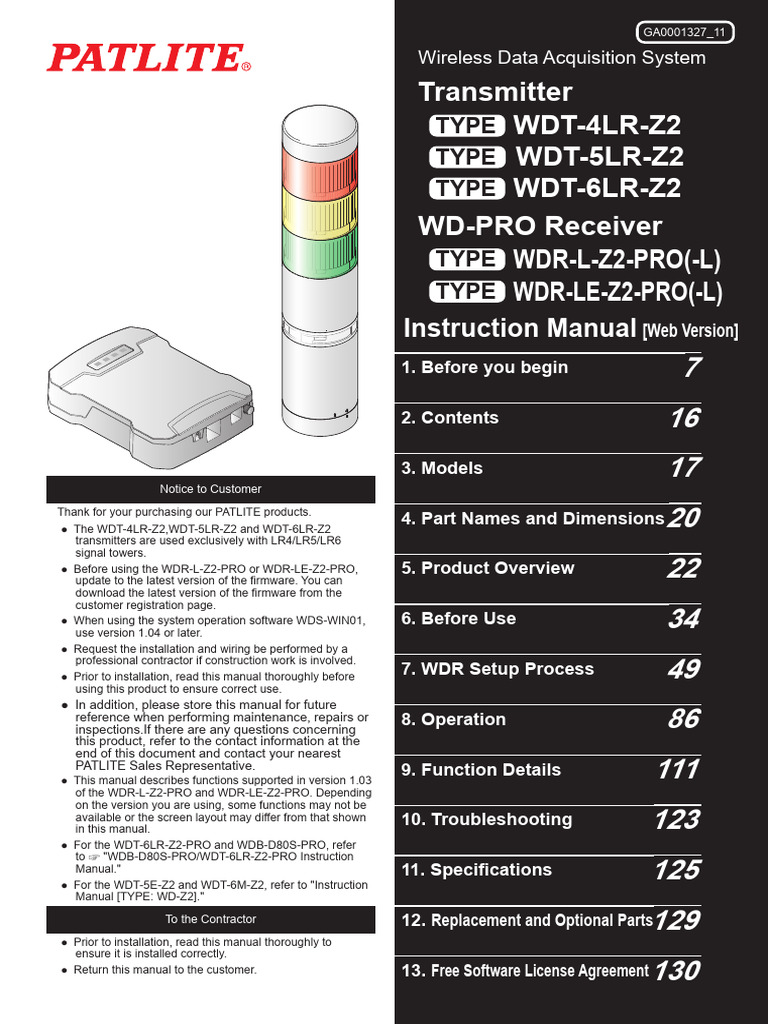 Instruction Manual - WDR Le z2wdt LR z2 | PDF | Electromagnetic ...