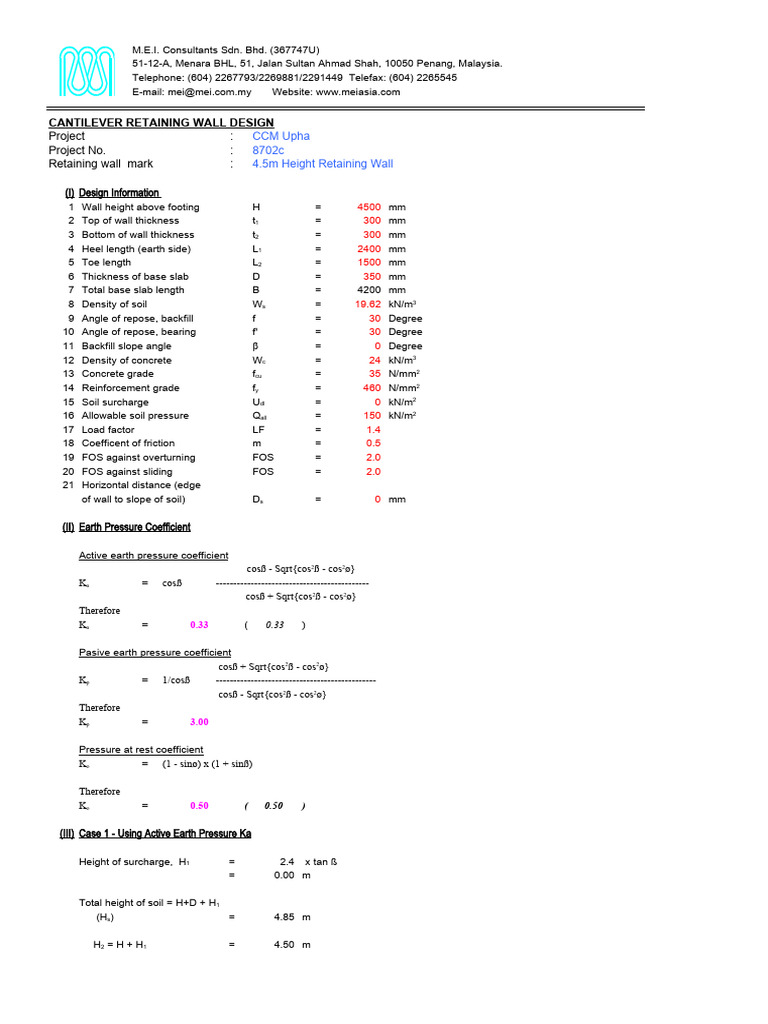 G01-Retaining Wall Design (CHB 01-10-04) | Download Free PDF | Civil ...