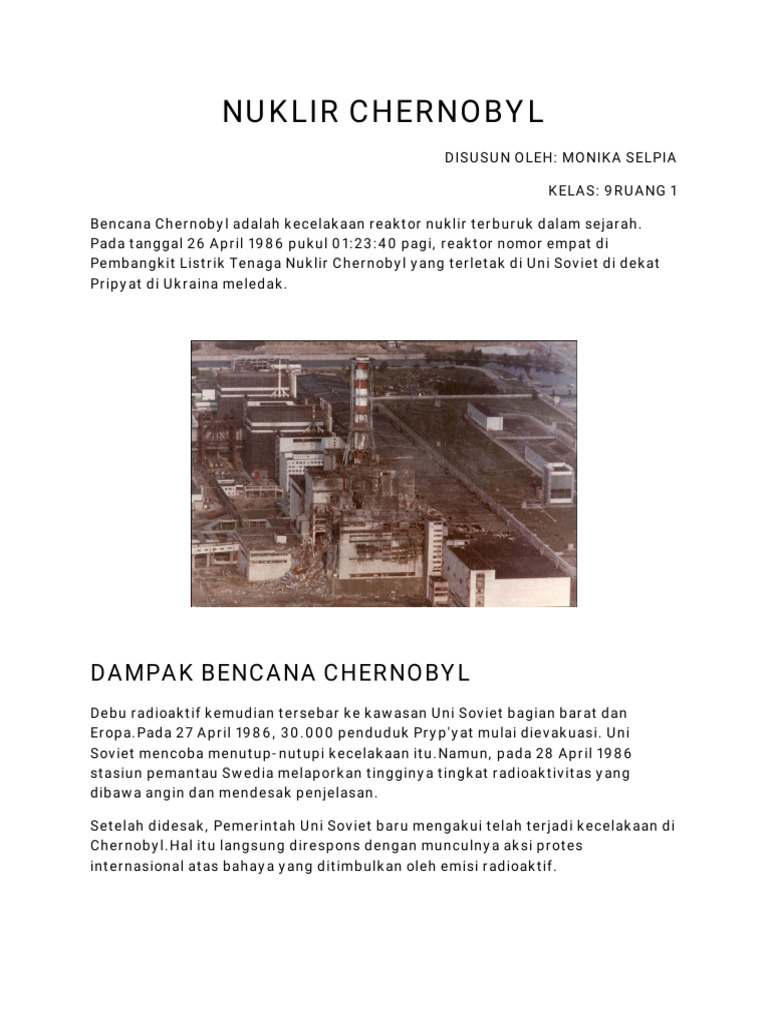 Dampak dan Korban Bencana Chernobyl | PDF