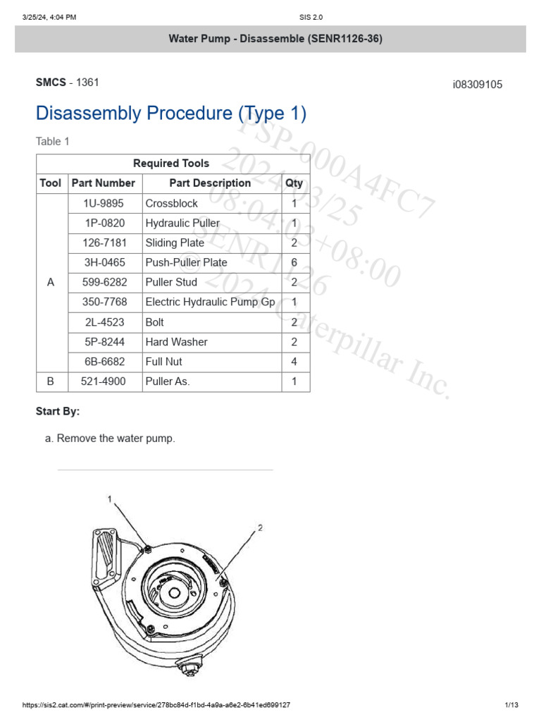 Water Pump - Disassemble (SENR1126-36)__ | Download Free PDF | Pump | Machines