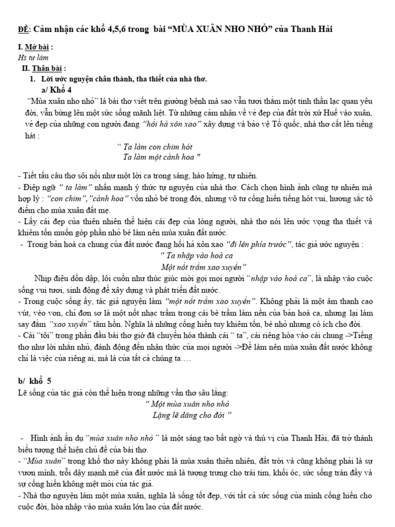 Tuần 25 CẢM NHẬN MXNN khổ thơ 4,5,6 | PDF