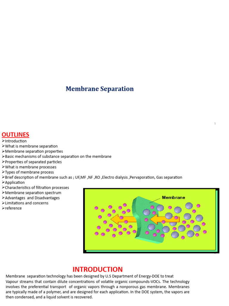 Membrane Separation | PDF | Membrane | Membrane Technology
