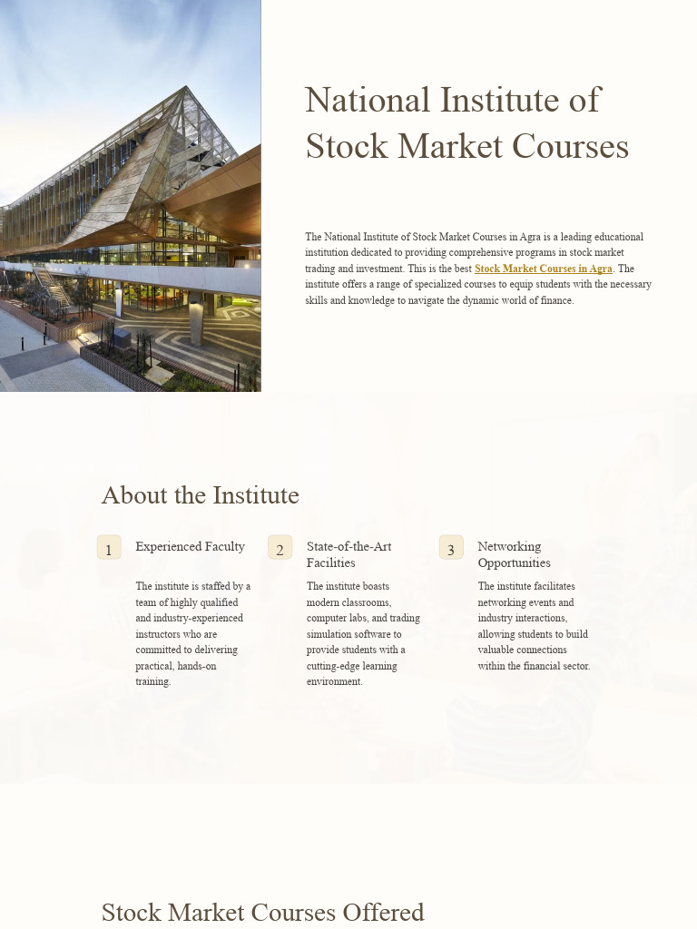 Stock Market Courses in Agra | PDF | Investing | Stock Market