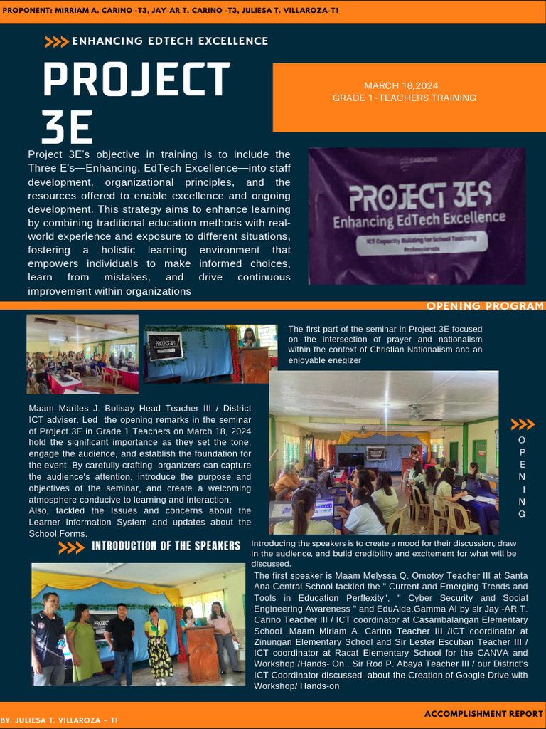 Grade 1 Proponent (Accomplishment Report) | PDF | Educational ...