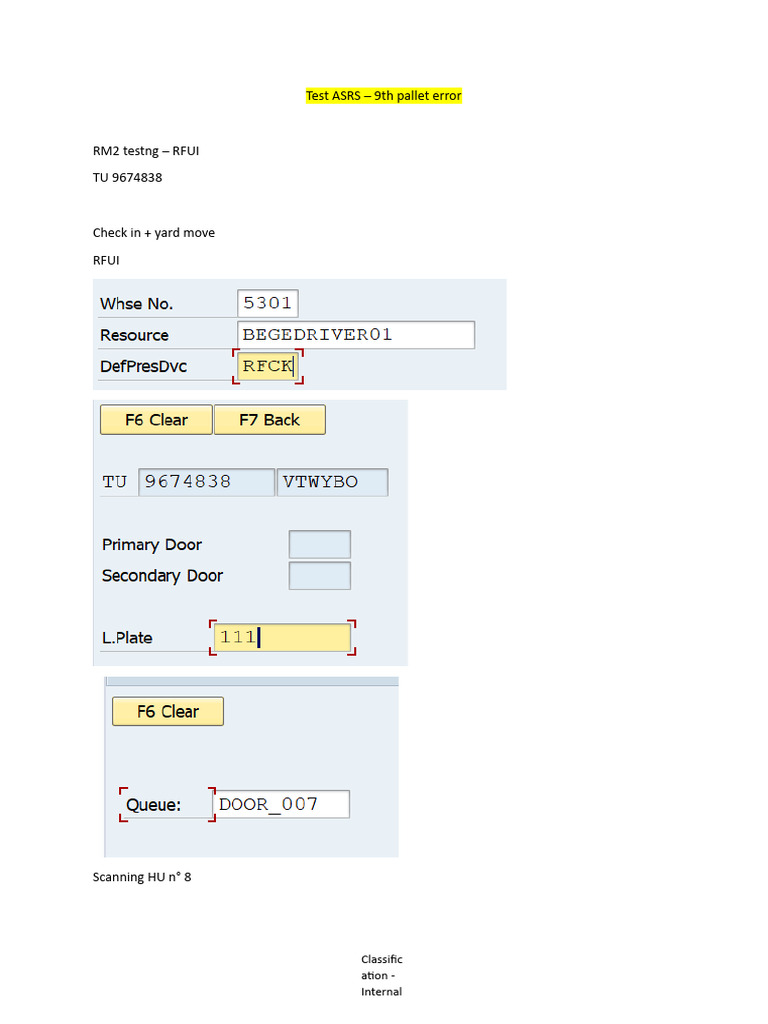 ASRS Pallet Scanning Error Report | PDF
