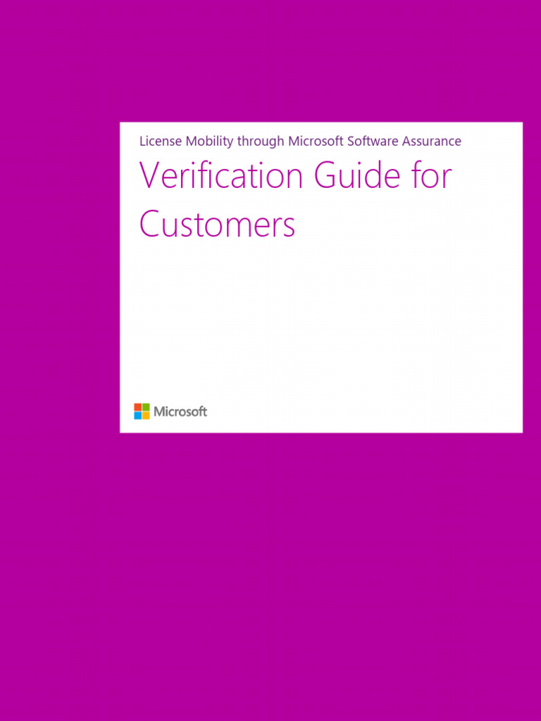 Microsoft License Mobility Verification Guide | PDF | Microsoft | Computing