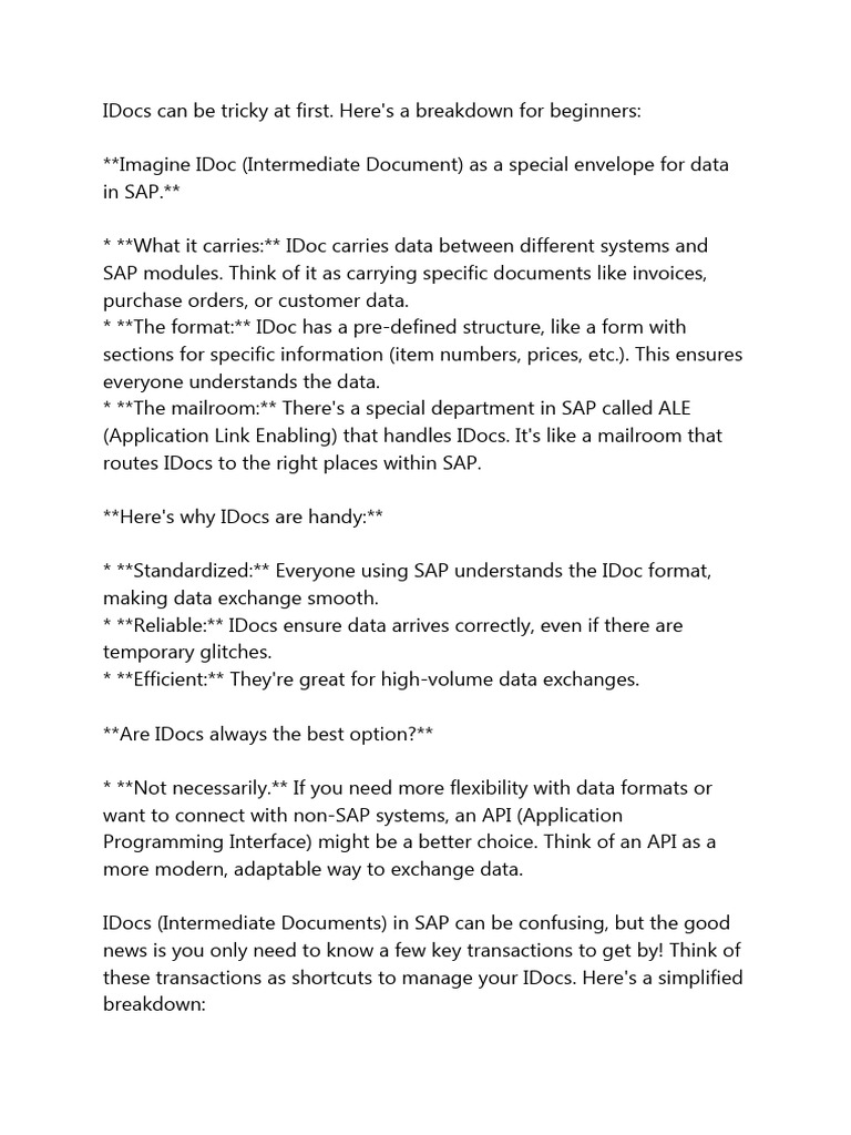 IDocs Basic | Download Free PDF | Information Technology Management | Software Engineering