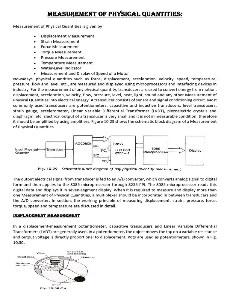 Measurement of Physical Quantities | PDF | Analog To Digital Converter | Electrical Resistance ...
