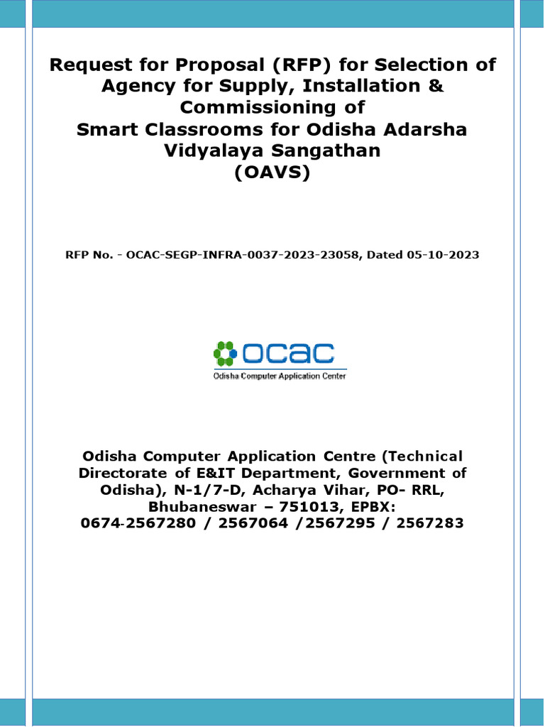 RFP 23058 OAVS Smart Classroom 0 | PDF | Request For Proposal | Computing