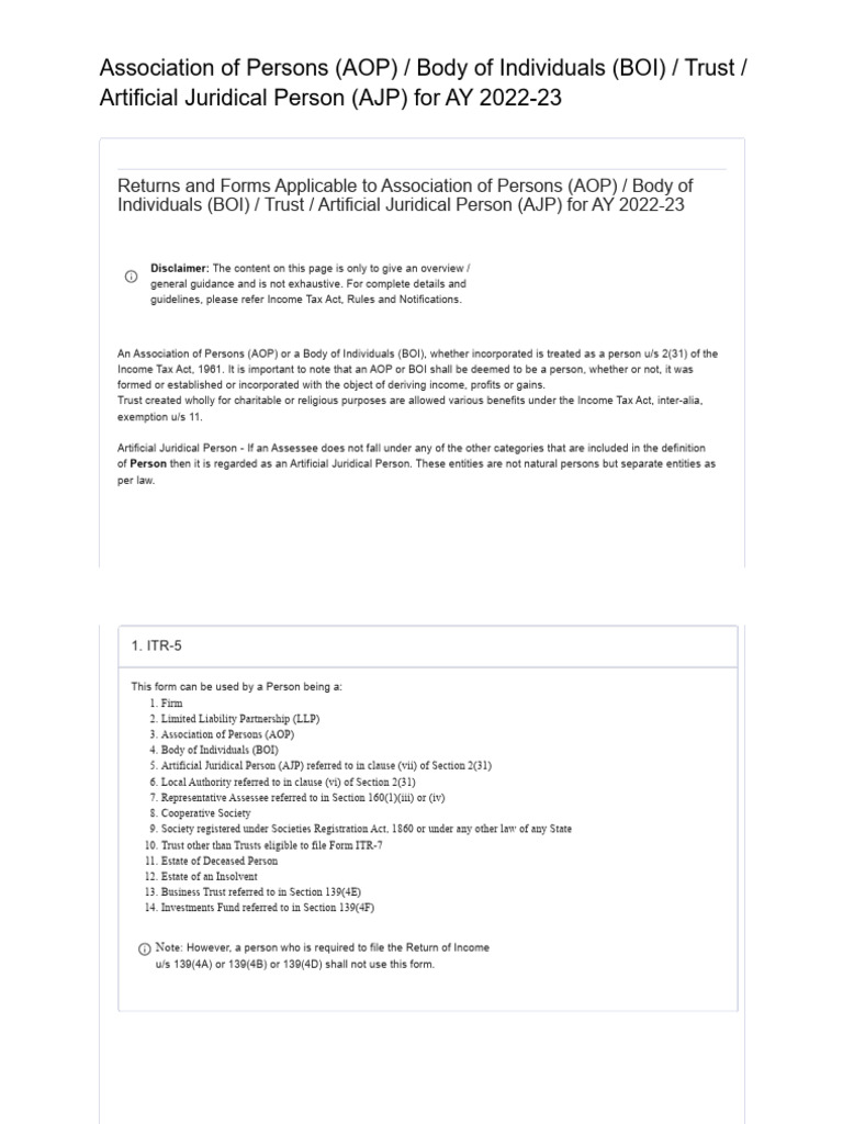 202302225923for Individual-HUF-AOP-BOI-Artificial Juridical Person (AJP) As Per Section 115BAC ...