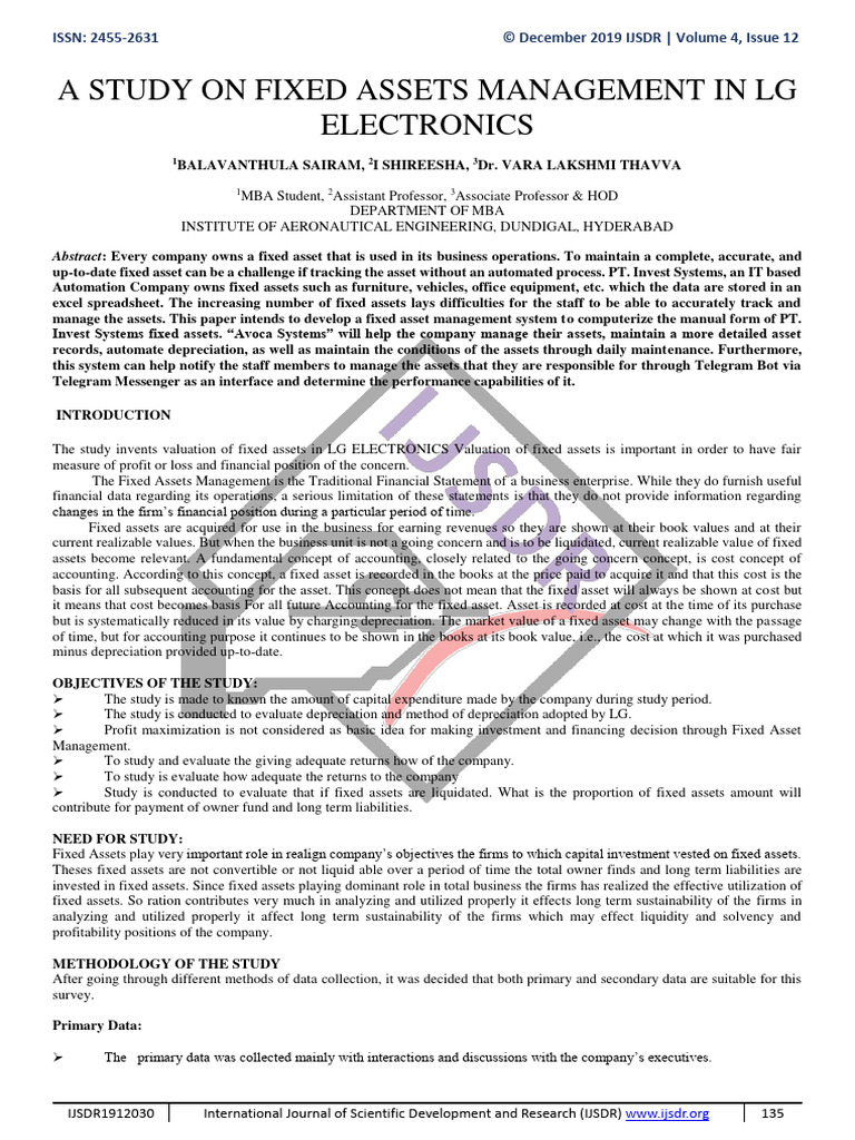 IJSDR1912030 | Download Free PDF | Book Value | Depreciation