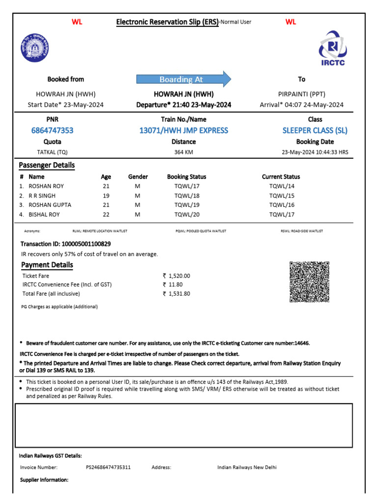 Ticket 6864747353 | PDF | Identity Document