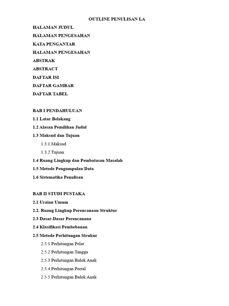 Outline Penulisan La | PDF