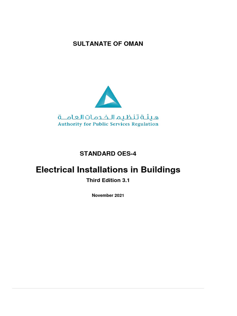 OES4ElectricalInstallationsinBuildings For OMAN | PDF | Electrical ...