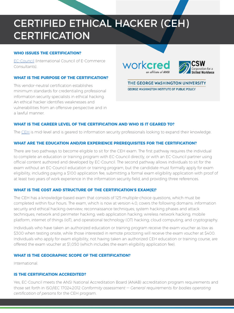 EC Council Certified Ethical Hacker | PDF | Security Hacker | Computer Security