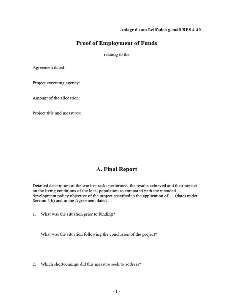 Proof of employment of funds_form 01.09.2017.doc | Download Free PDF ...