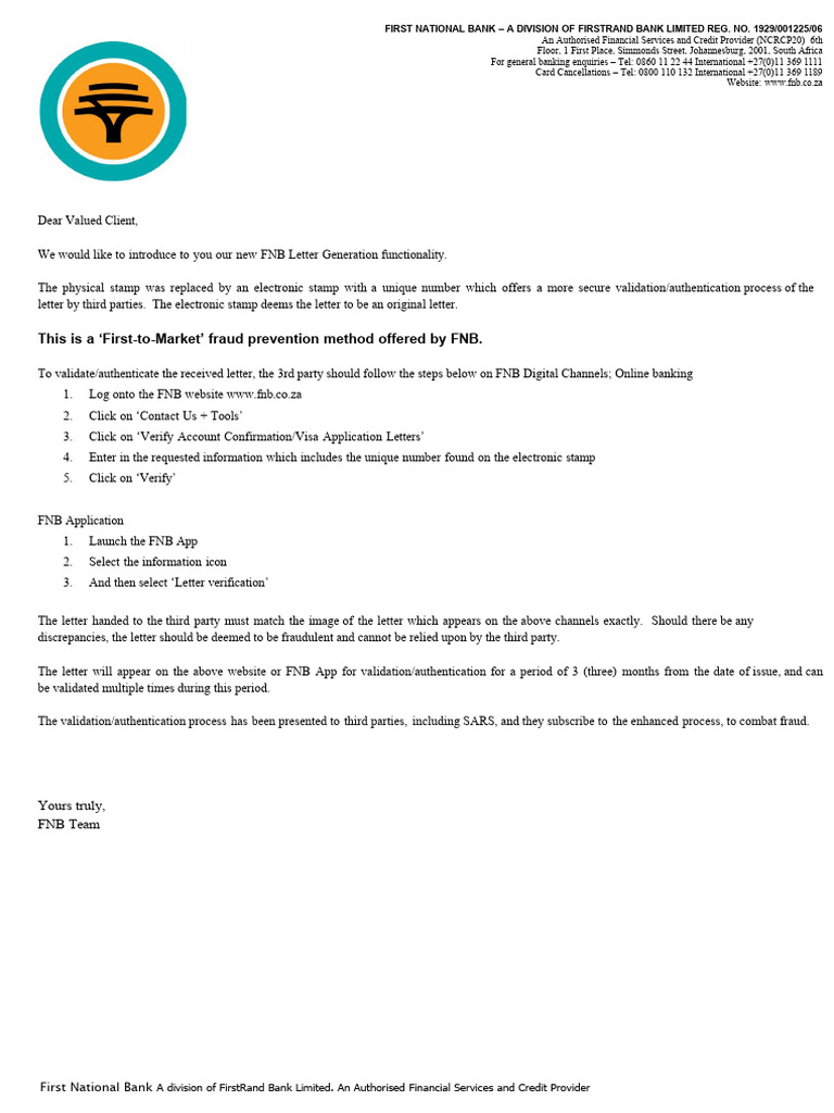 Account Confirmation Letter | PDF | Authentication | Visa Inc.