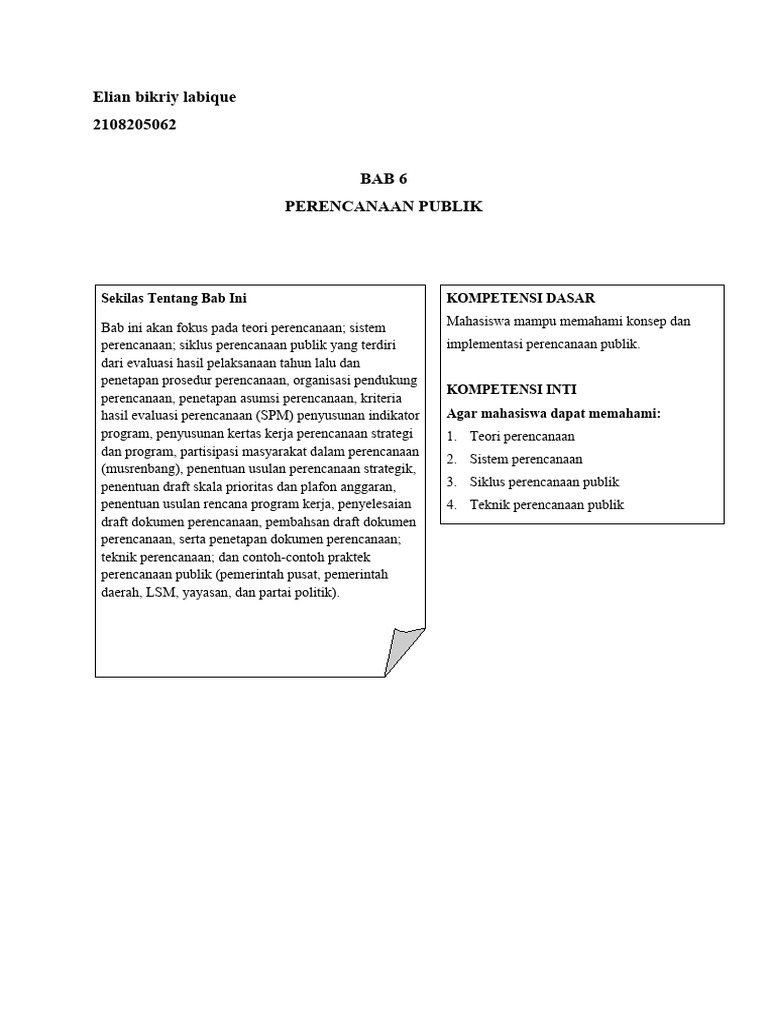 Perencanaan Publik | PDF