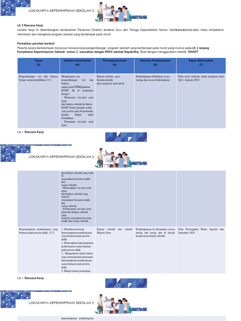 LK 3 Rencana Kerja | PDF