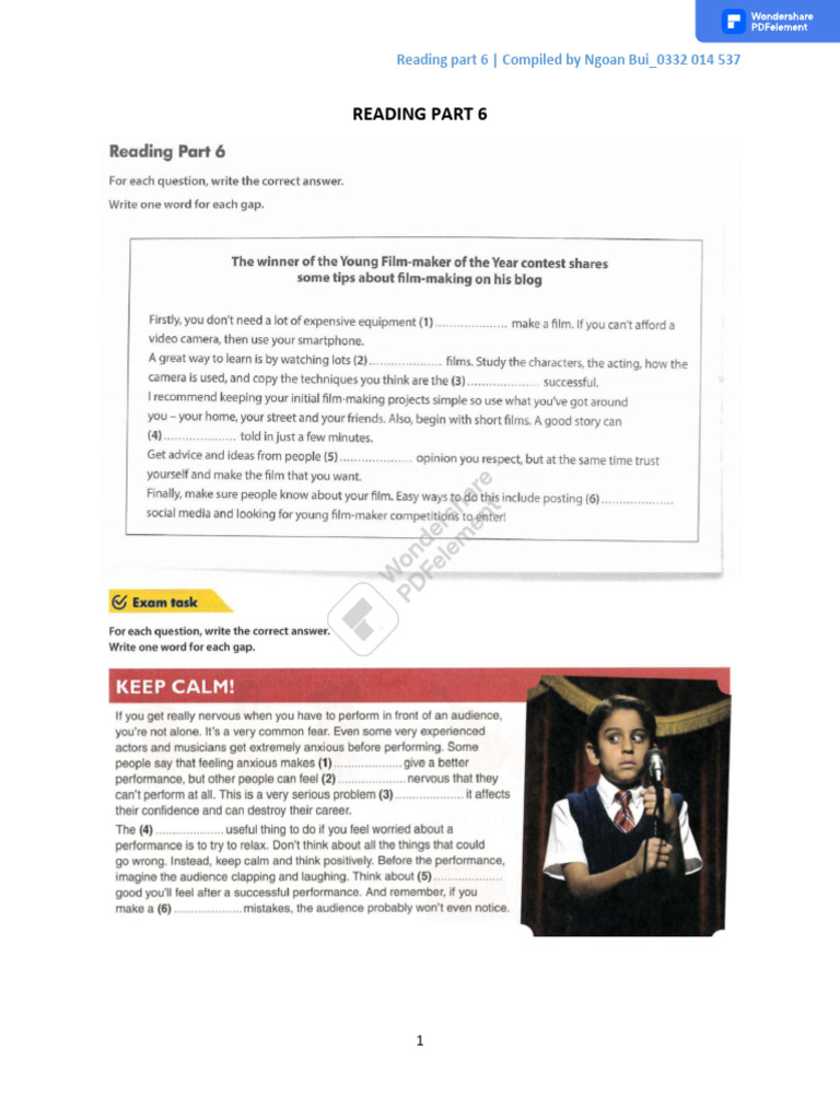 Reading Part 6 PET | PDF