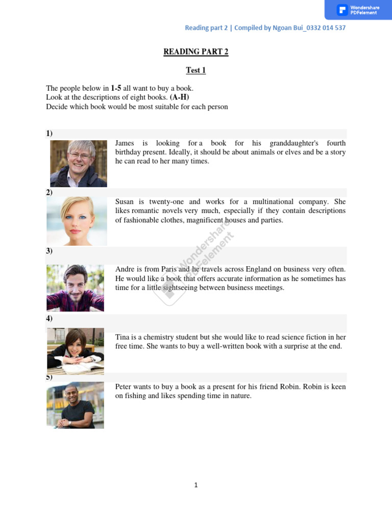 Reading Part 2 PET | PDF | Hotel | Museum